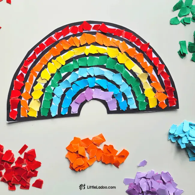 Torn Paper Rainbow Craft {Free Template}