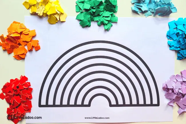 Torn Paper Rainbow Craft {Free Template}