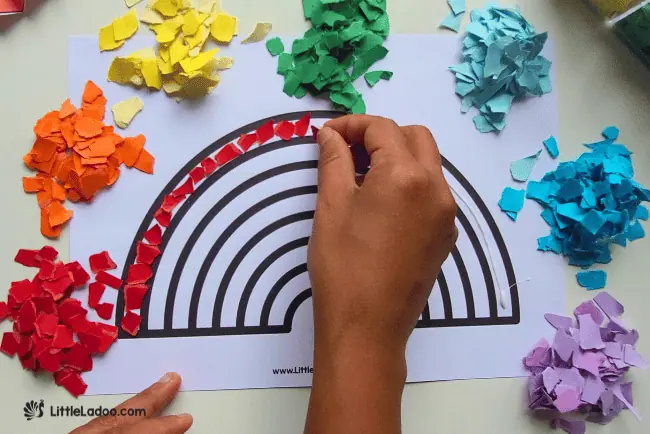 Torn Paper Rainbow Craft {Free Template}