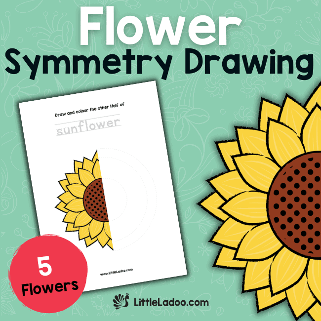 Flower Symmetry Drawing Prompts {Free Printable}