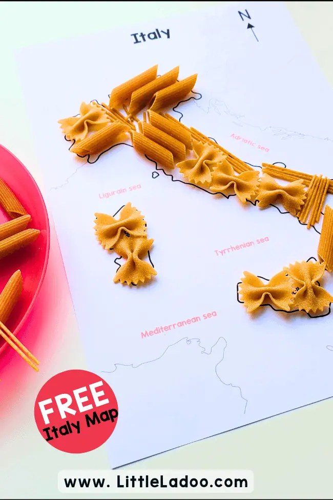 Italy Map Craft {Free Italy Map}