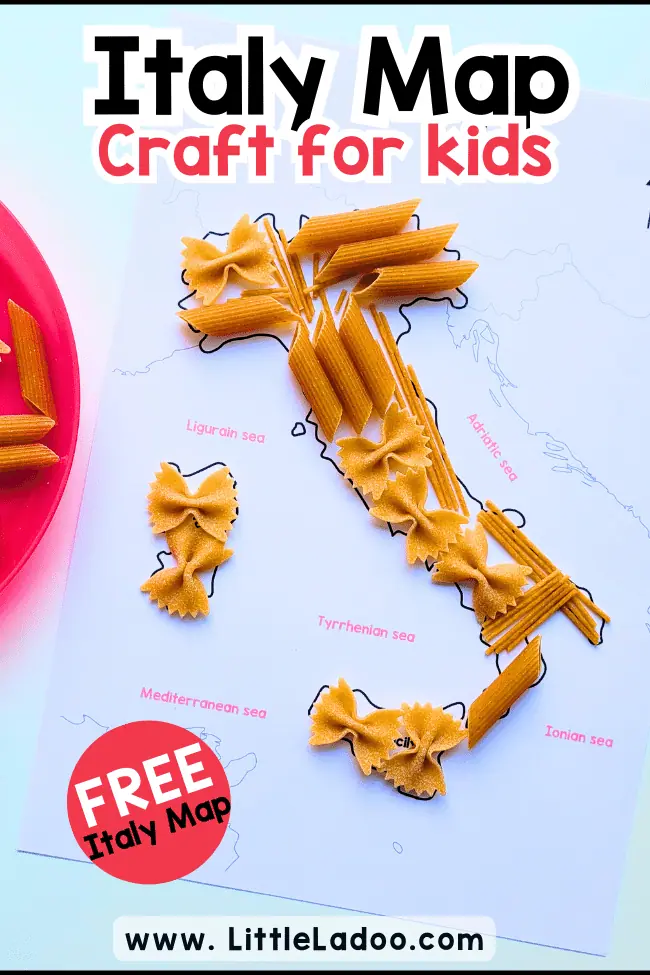 Italy Map Craft {Free Italy Map}