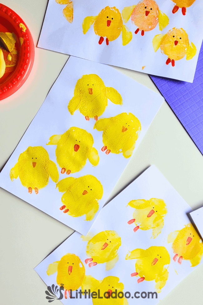 Potato Stamp Chicks