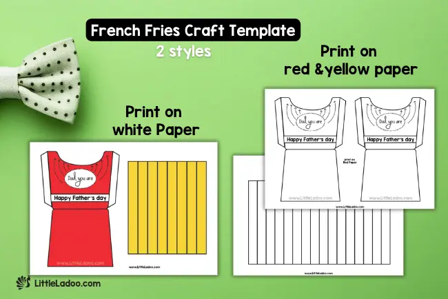 Father's Day French Fries Card {Free Template}