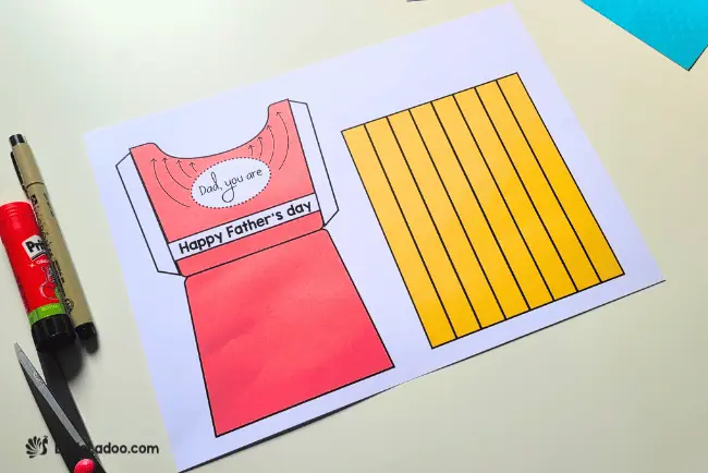 Father's Day French Fries Card {Free Template}