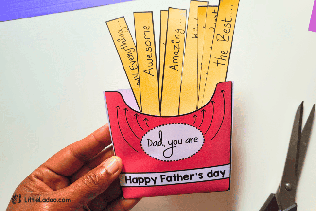 Father's Day French Fries Card {Free Template}
