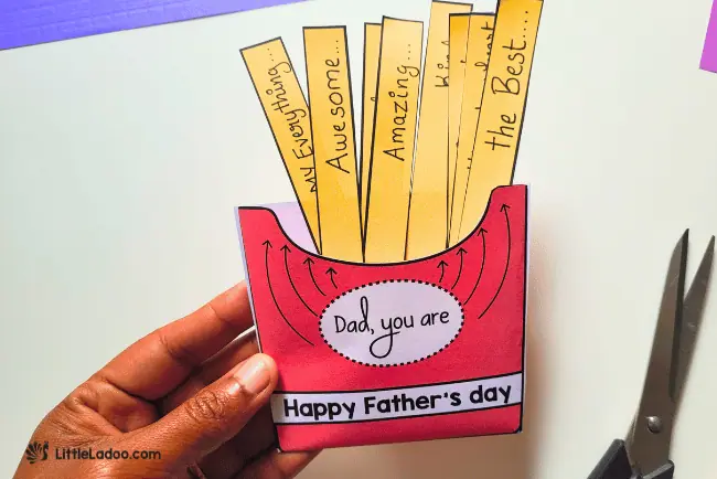 Father's Day French Fries Card {Free Template}