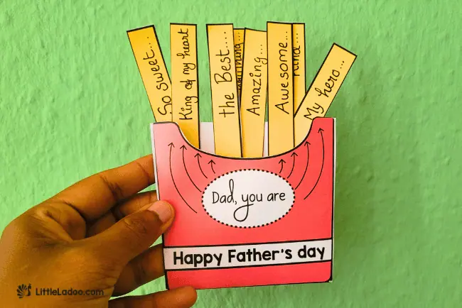 Father's Day French Fries Card {Free Template}