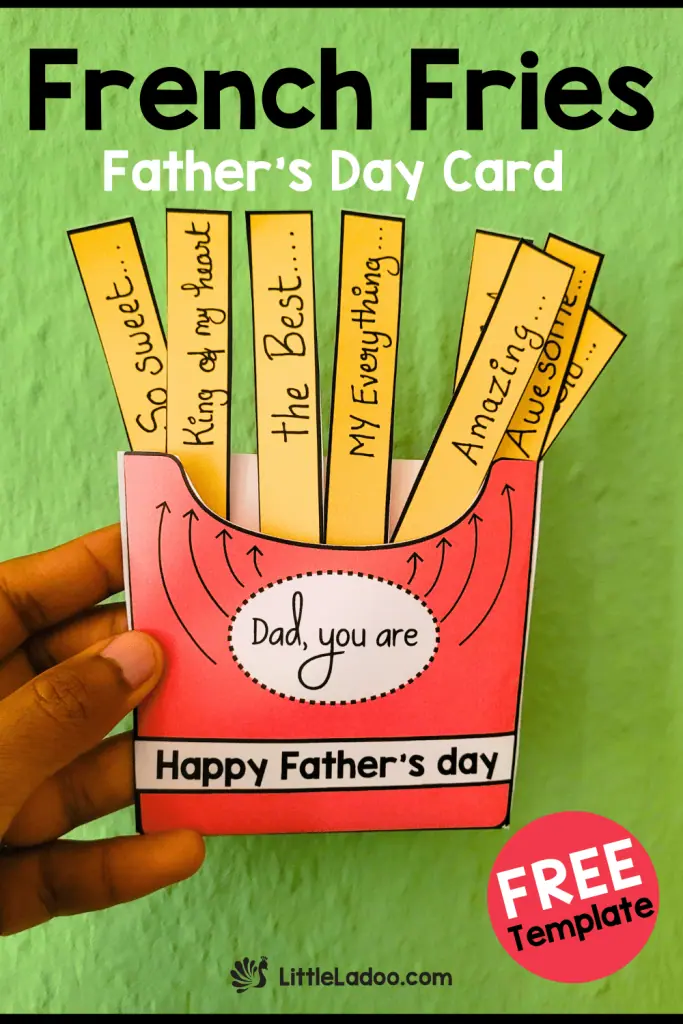 Father's Day French Fries Card {Free Template}