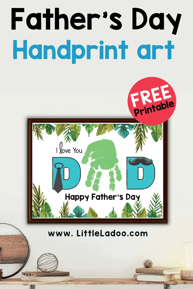 Father's Day Handprint Art Template {Free Printable}