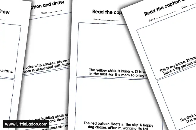 Read and Draw Worksheets {Free Printable}