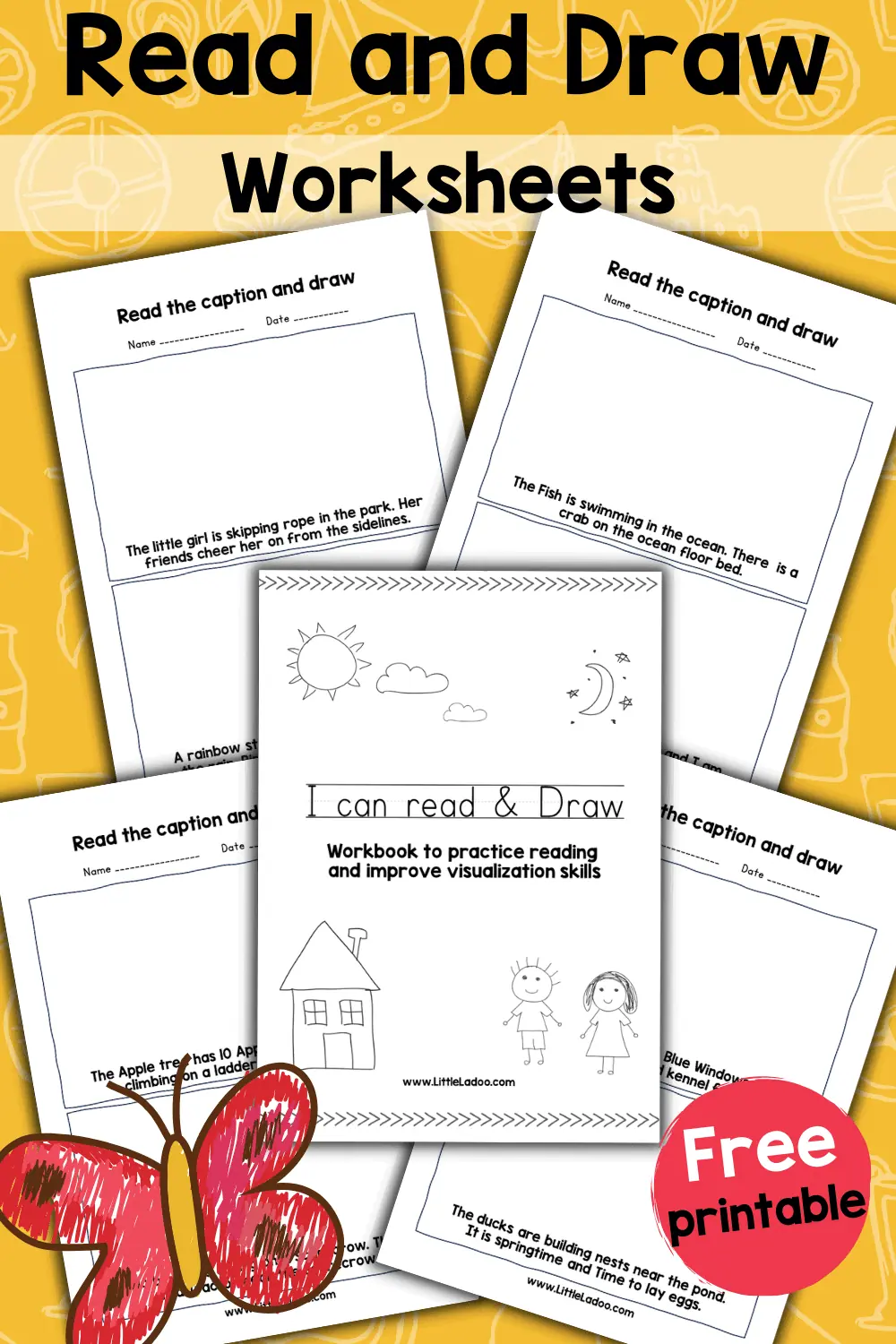 Read and Draw Worksheets {Free Printable}
