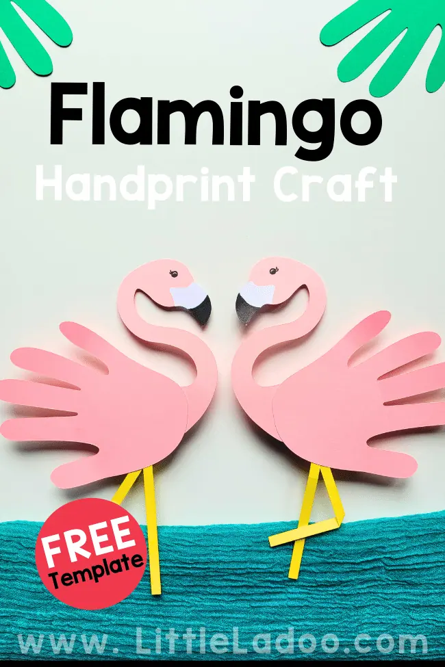 Handprint Flamingo Craft {Free Template}