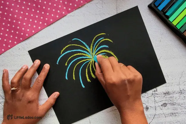 Chalk Pastel Firework Art