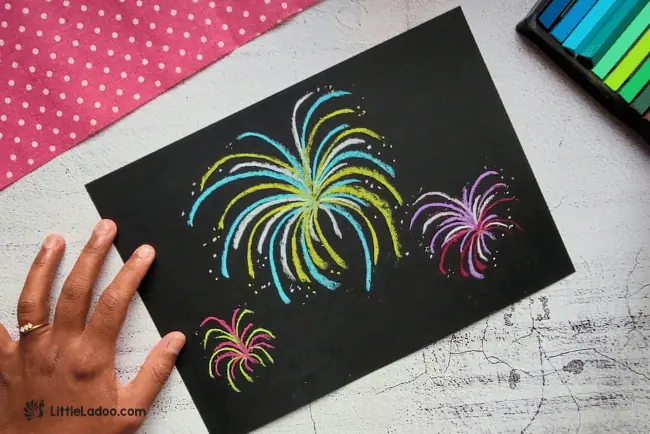 Chalk Pastel Firework Art