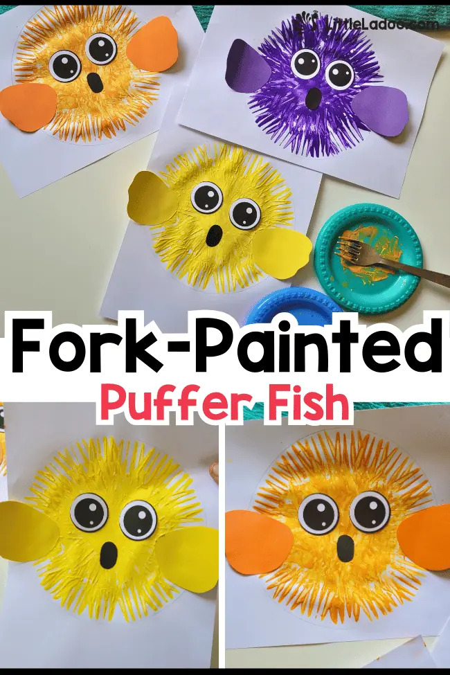 Fork-Painted Puffer Fish Craft {Free Template}