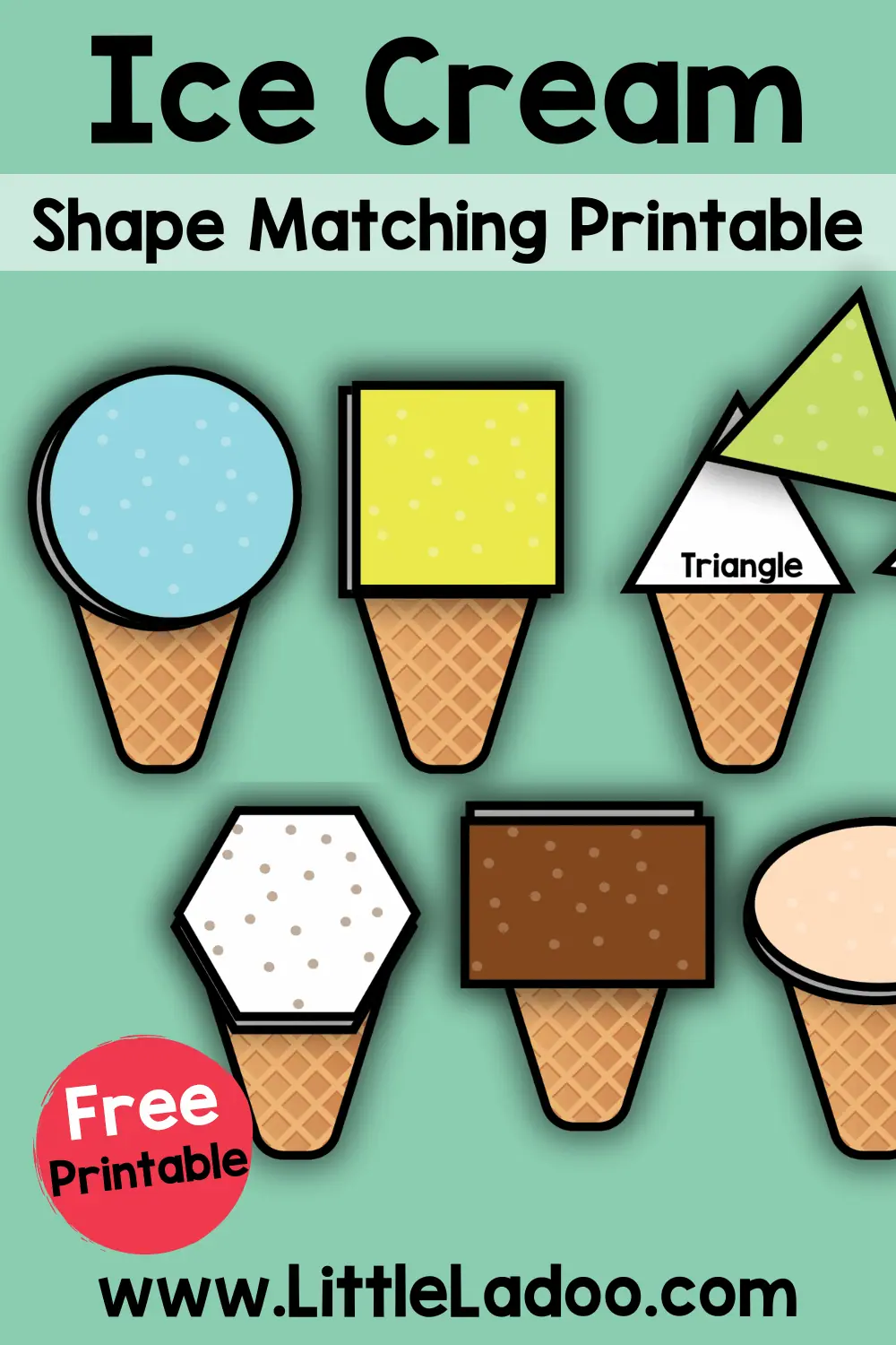Ice Cream Shape Matching {Free Printable}