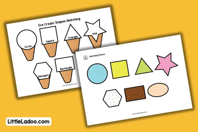Ice Cream Shape Matching {Free Printable}