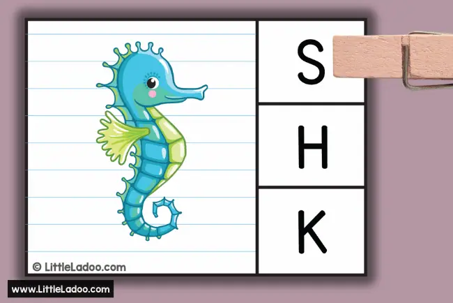 Ocean Beginning Letter Sound Clip Cards {Free Printable}