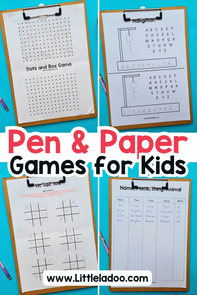 Pen and Paper Games for Kids