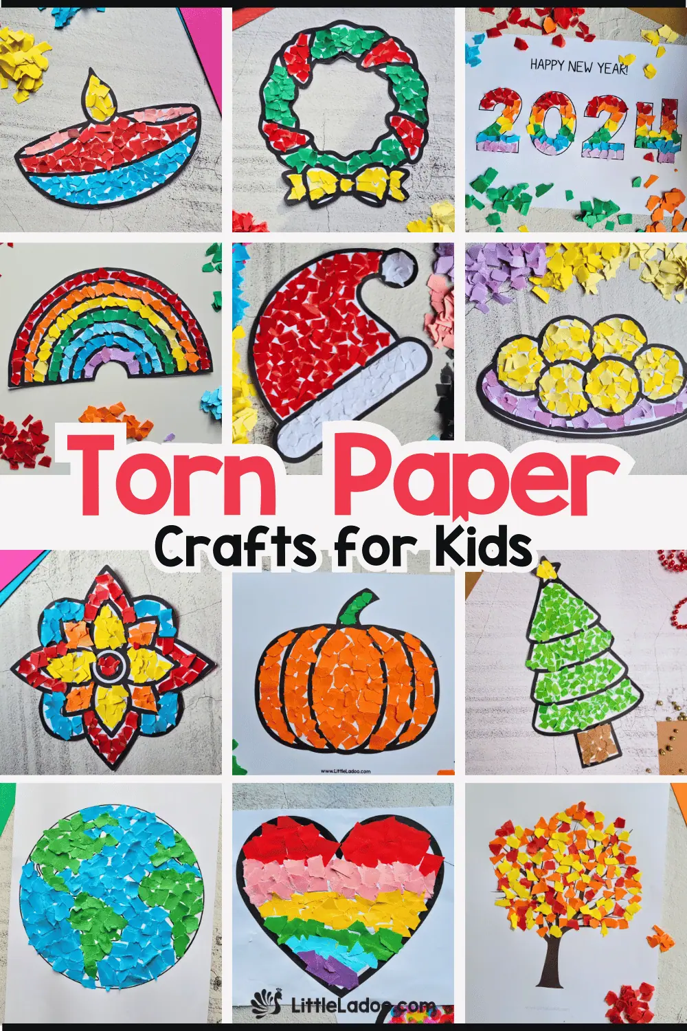 15 Creative Torn Paper Crafts for kids