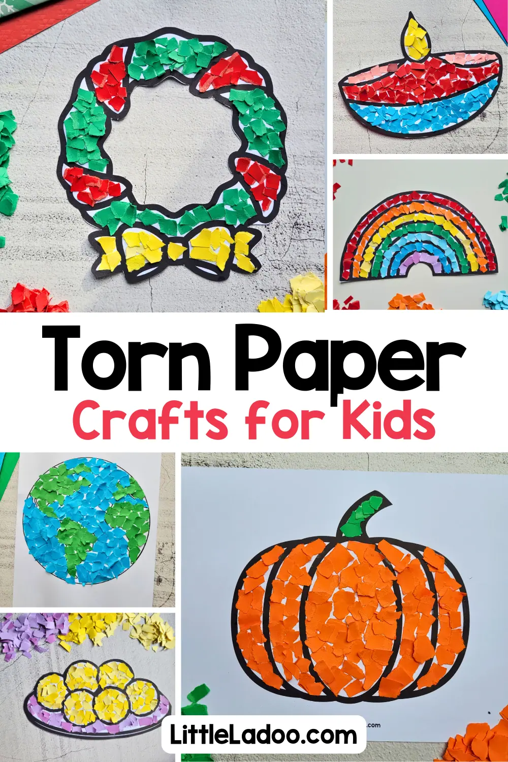 15 Creative Torn Paper Crafts for kids