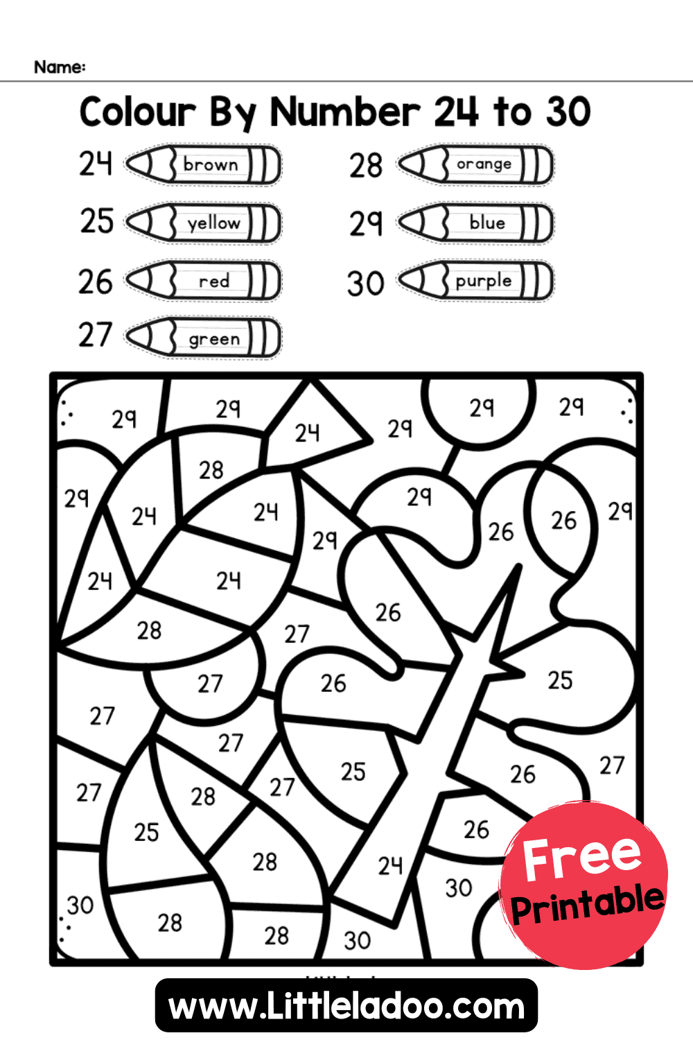 Fall Colour By Number {Free Printable}