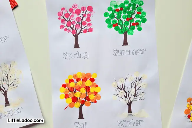 Finger Painted Fall Tree {Free Template}