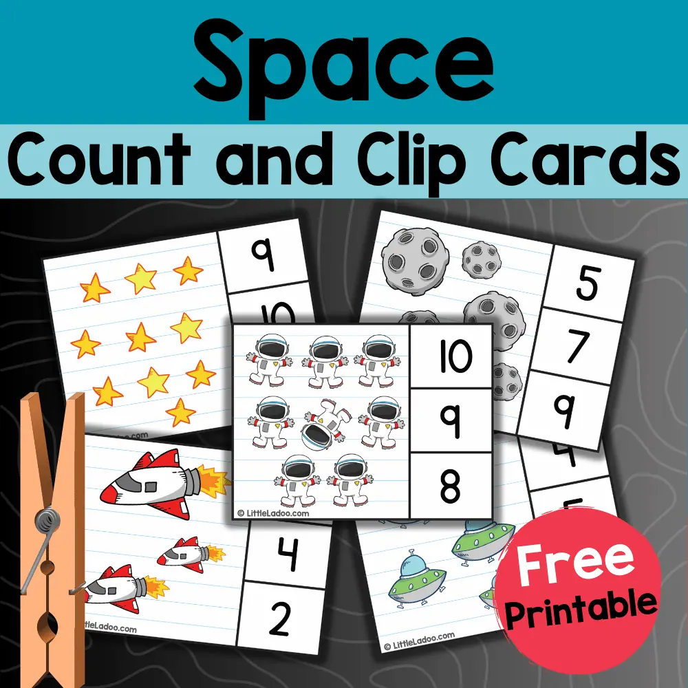 Space Count and Clip Cards {Free Printable}