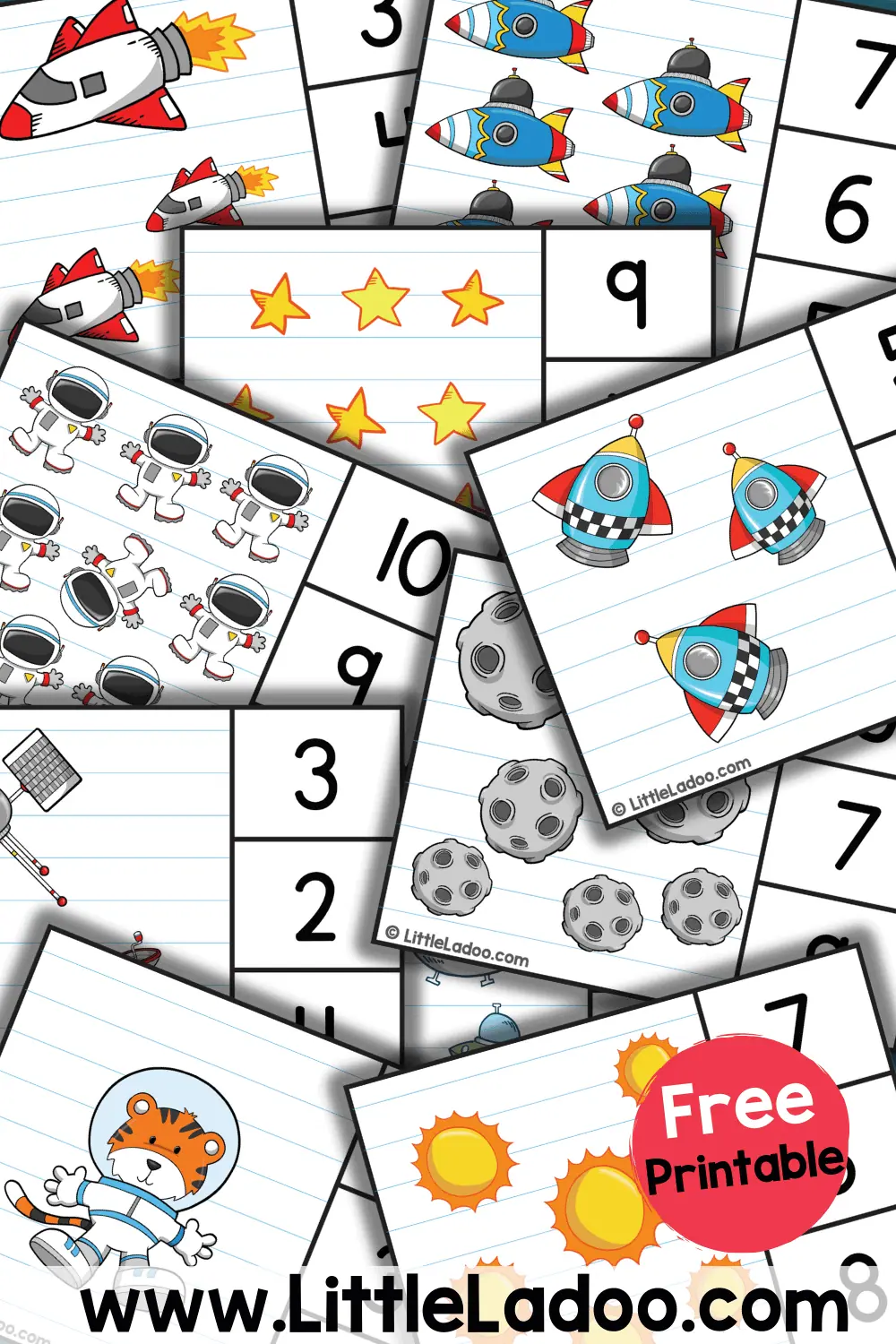 Space Count and Clip Cards {Free Printable}