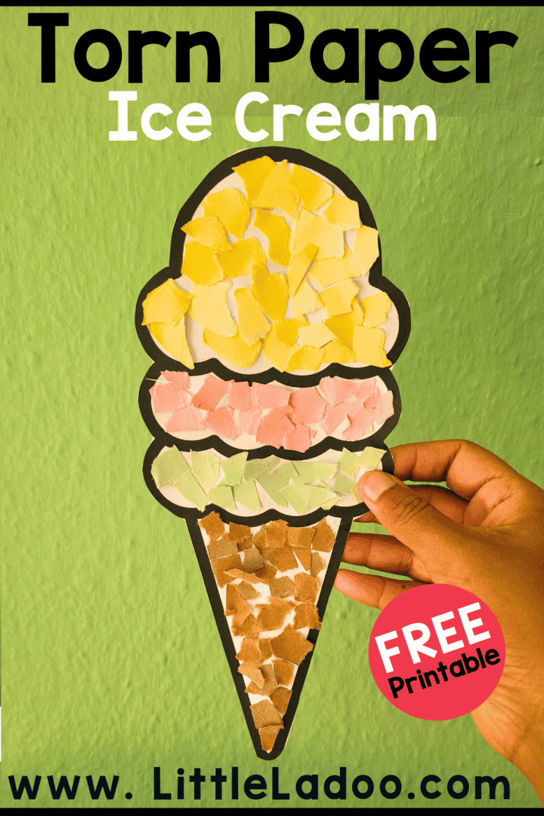 Torn Paper Ice Cream Craft {Free Template}
