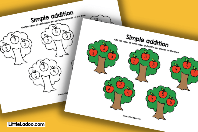Apple Math Worksheets {Free Printable}