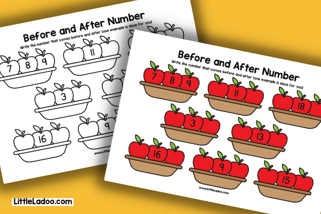 Apple Math Worksheets {Free Printable}