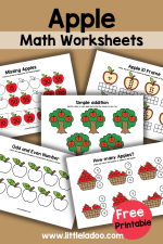 Apple Math Worksheets {Free Printable}