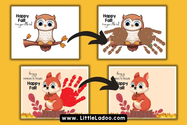 Fall Handprint Art Printable {8 Designs}