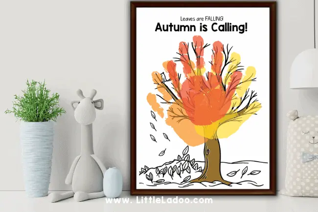 Fall Handprint Art Printable {8 Designs}