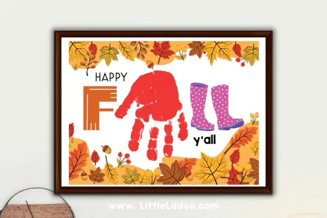 Fall Handprint Art Printable {8 Designs}
