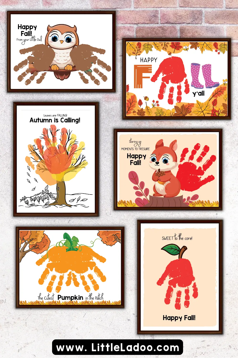 Fall Handprint Art Printable {8 Designs}