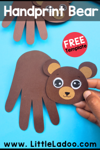 Handprint Bear Craft {Free Template}