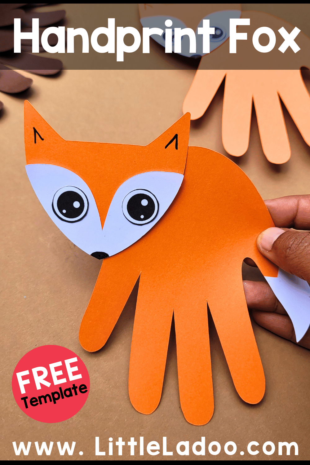 Handprint Fox Craft {Free Template}