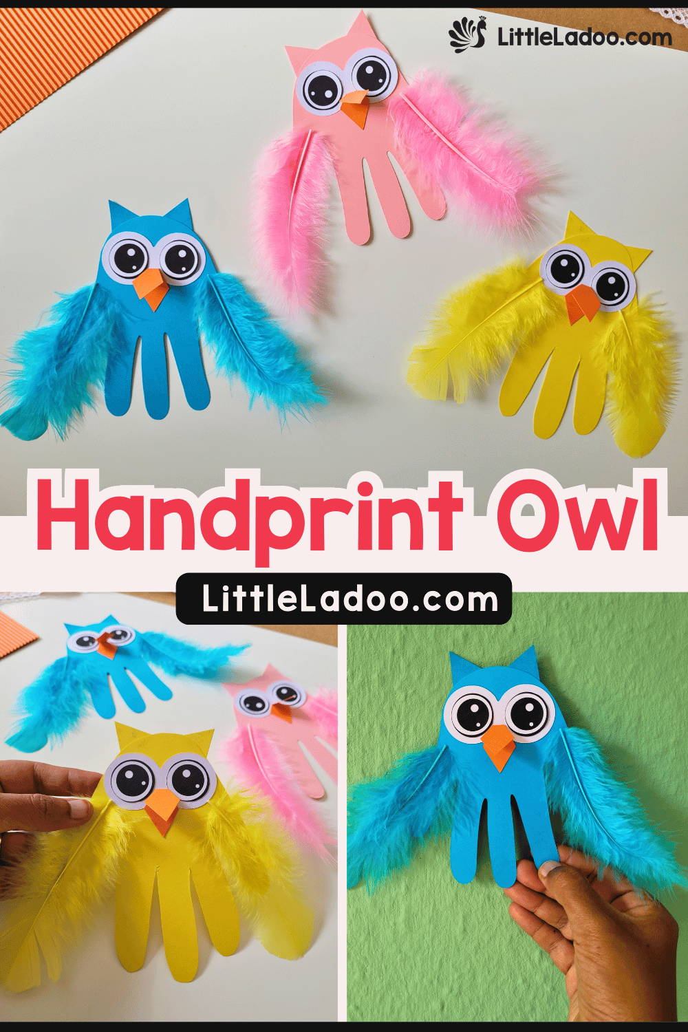 Handprint Owl Craft {Free template}