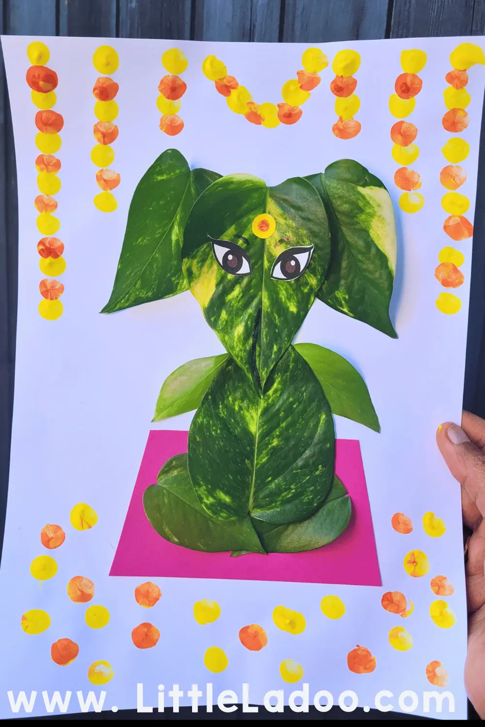 How to Make a Leaf Ganesha {Free Template}