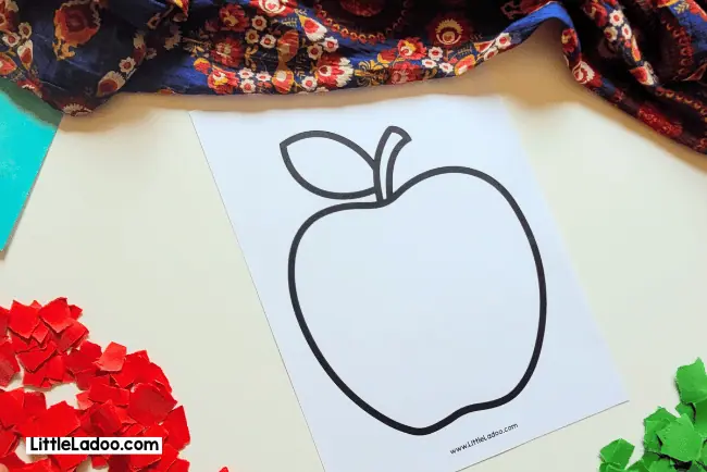 Torn Paper Apple Craft {Free template}