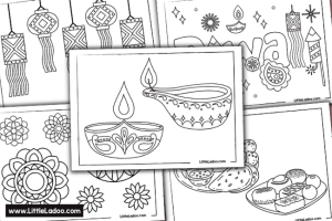 Diwali Colouring Pages {Free Printable}