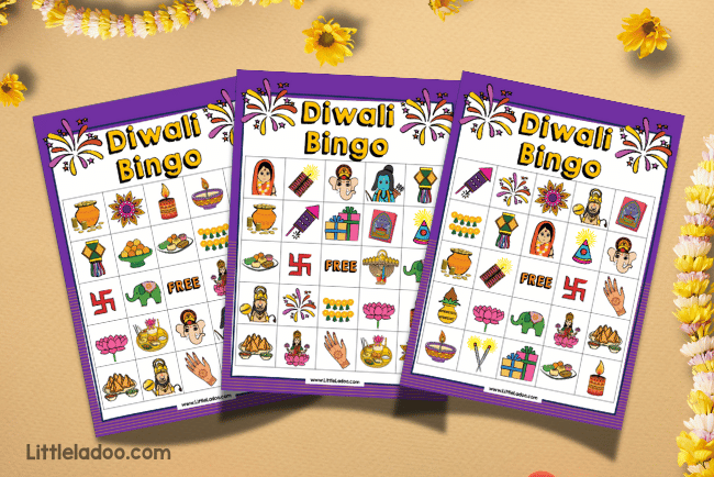 Diwali Bingo Printable for Classrooms and Diwali Parties!