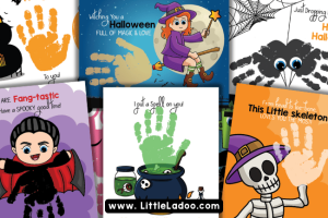 Halloween Handprint Crafts for kids {Free Templates}