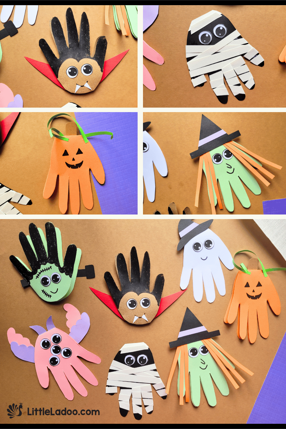 Halloween Handprint Crafts for kids {Free Templates}