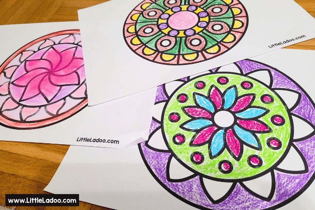 Rangoli Colouring Pages {Free Printable}