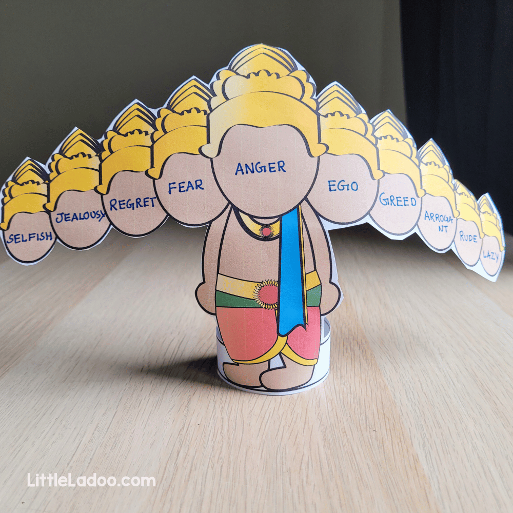 Ravana Craft for kids {Free Printable}