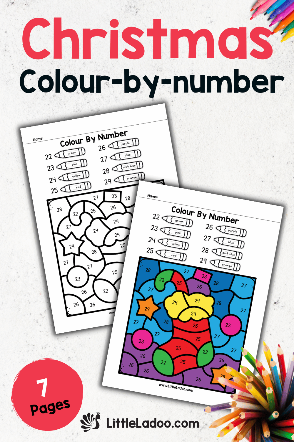 Christmas Colour By Number {Free Printable}